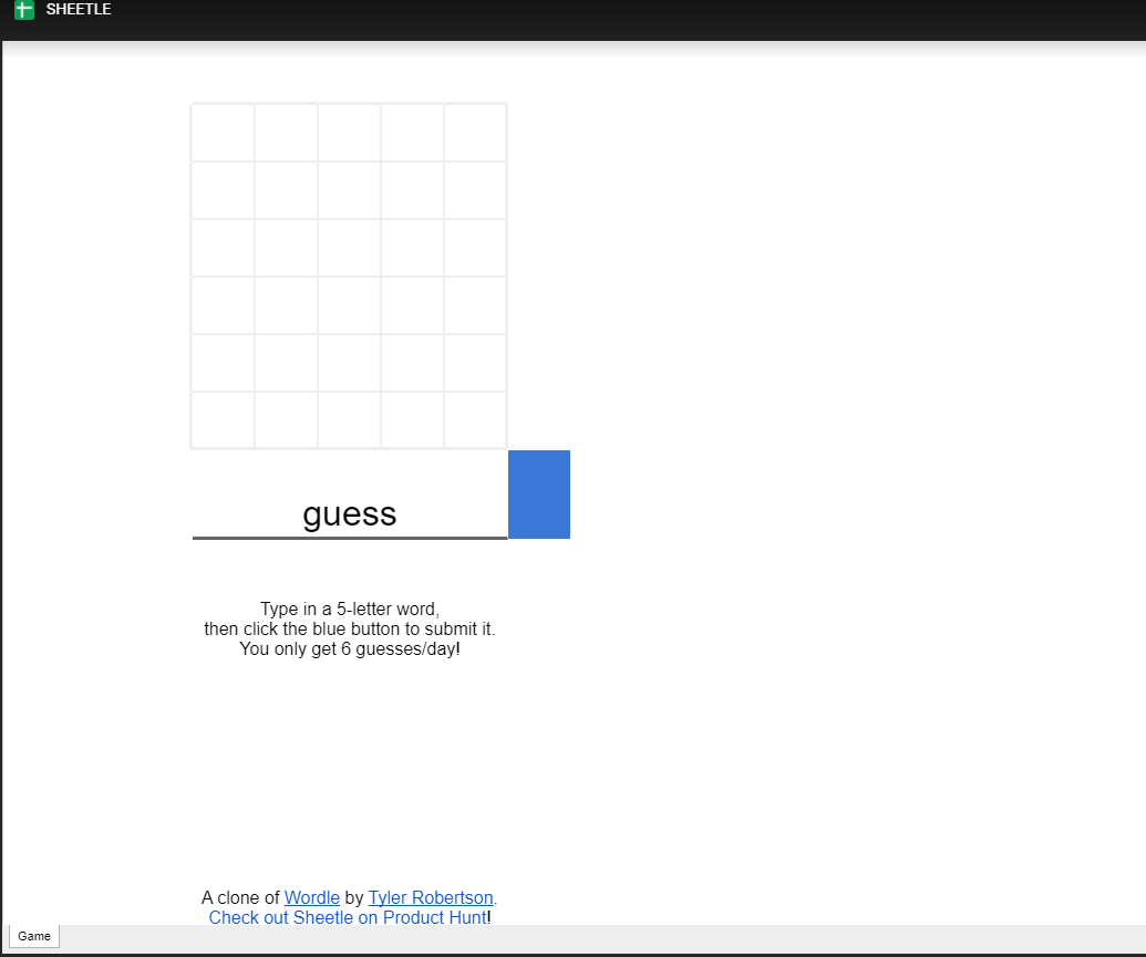 Направете си ваша верзија на Wordle во Google Sheets со Sheetle ⋆ IT.mk