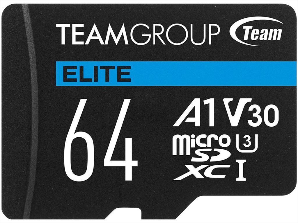 MEMORY CARD TEAM GROUP ELITE A1 MICRO-SDXC UHS-I A1V30 64GB w/adapter ...