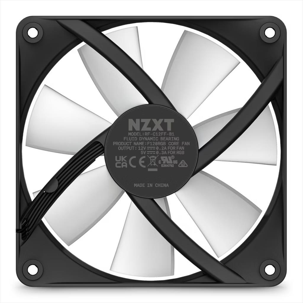 COOLERS CASE FAN 120mm NZXT F120 RGB CORE Black PWM, Static Pressure, 1 ...