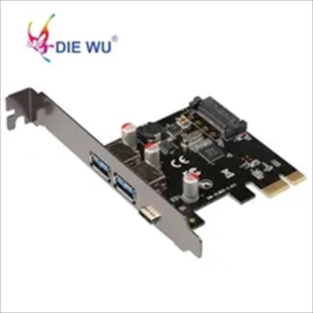 CONVERTOR PCI-E TO 2 X USB 3.0 + Type-C DIEWU TXB055, Chipset:VL805 ⋆ IT.mk