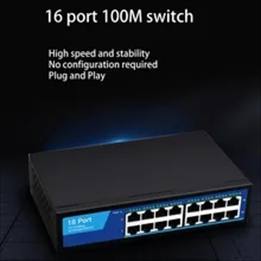 NET Switch DIEWU 16-port 10/100 TXE187, METAL ⋆ IT.mk