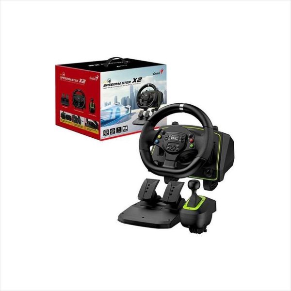 GAME WHEEL GENIUS SPEEDMASTER X2 w/Shifter for PC/PS4/PS3/XBOX ONE/360 ...