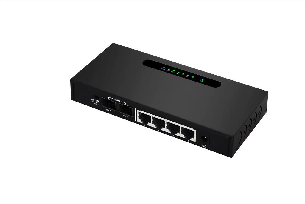 NET Switch DIEWU 4-port 10/100/1000 + x2 SFP ports, METAL TXE235 ⋆ IT.mk