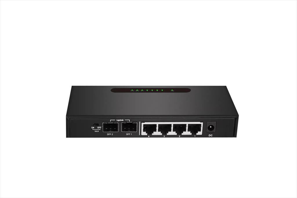 NET Switch DIEWU 4-port 10/100/1000 + x2 SFP ports, METAL TXE235 ⋆ IT.mk