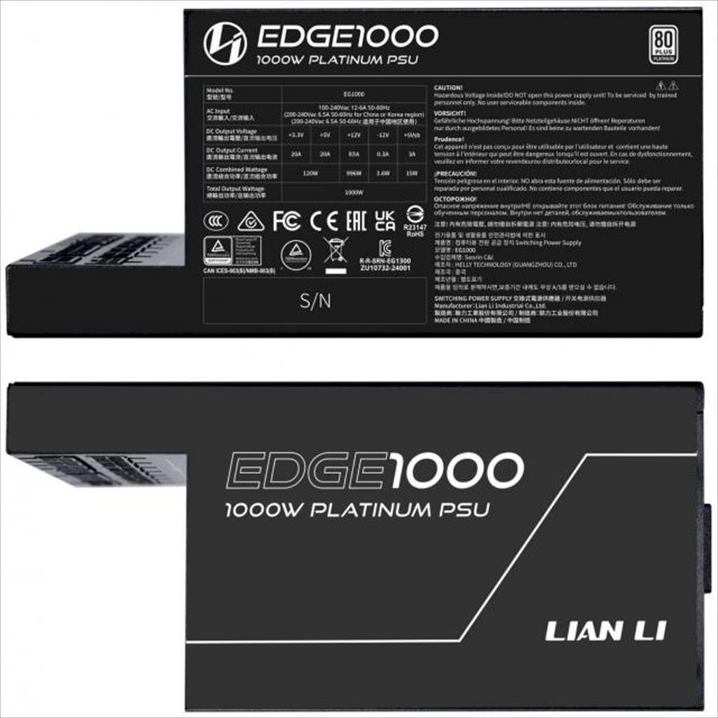 PSU 1000W LIAN LI EDGE EG1000 80+ PLATINUM, PCIe 5.1 (L-Shape, w/x4 USB ...