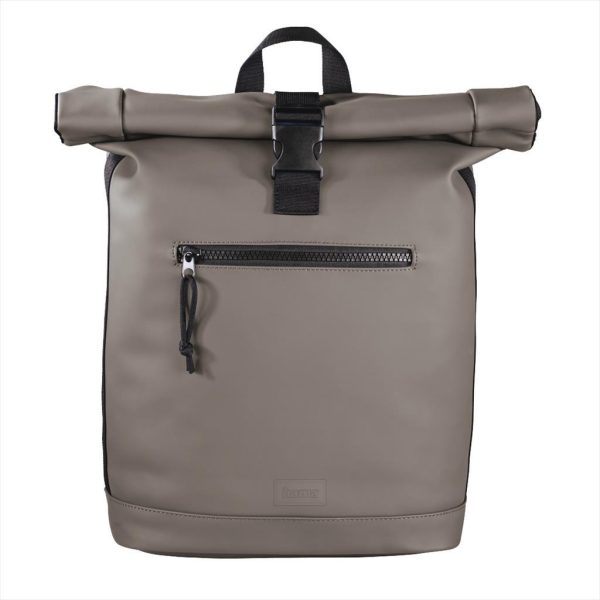 BAG HAMA "Merida" Roll-Top BACKPACK TAUPE 40cm (15,6" LAPTOP), 216494 ⋆ ...