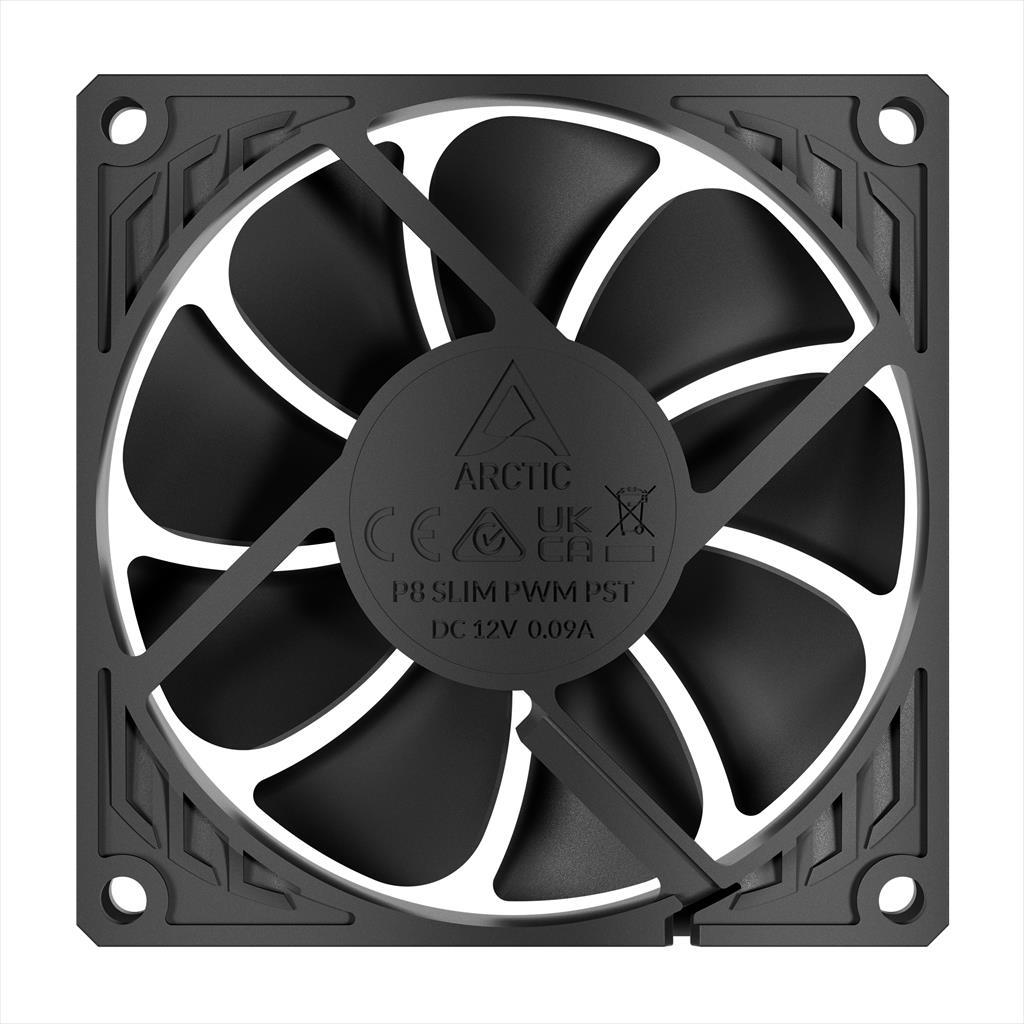 COOLERS CASE FAN 80mm ARCTIC P8 Slim PWM PST, 3000RPM, 4-pin BLACK ...